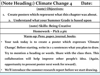 D climate change 4 posters introduce project midterm | PPTX