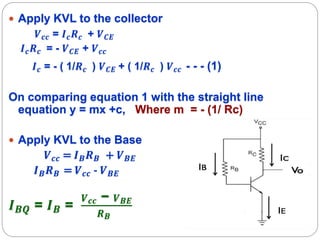 Dc load line fixed biasing | PPT