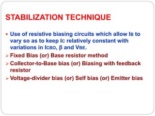 Dc load line fixed biasing | PPTX