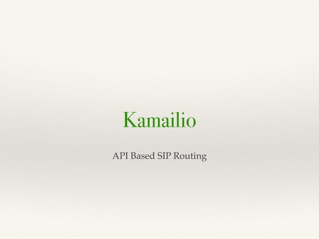 Kamailio - API Based SIP Routing | PDF