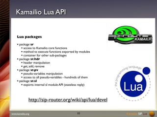 Kamailio - SIP Routing in Lua | PDF