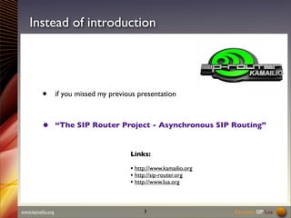 Kamailio - SIP Routing in Lua | PDF