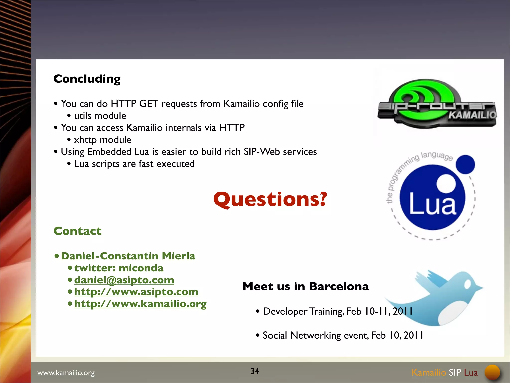 Kamailio - Unifying SIP and Web Worlds with Lua | PDF | Internet | Computing