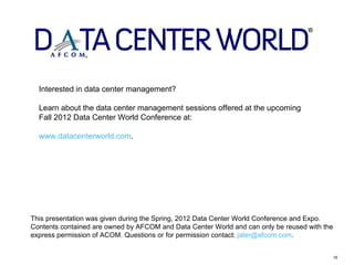 Data Center Management: Where Brain Meet Braun | PPT