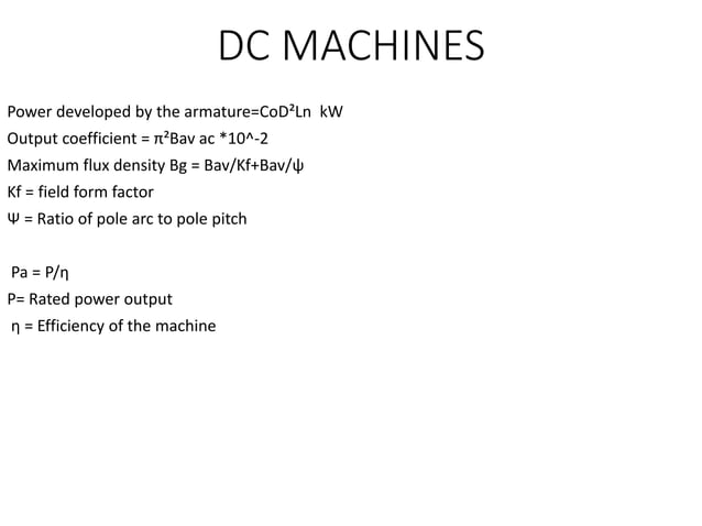 Unit II Design of Electrical Machines | PPT
