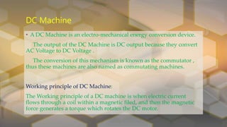 Dc machine | PPTX | Physics | Science