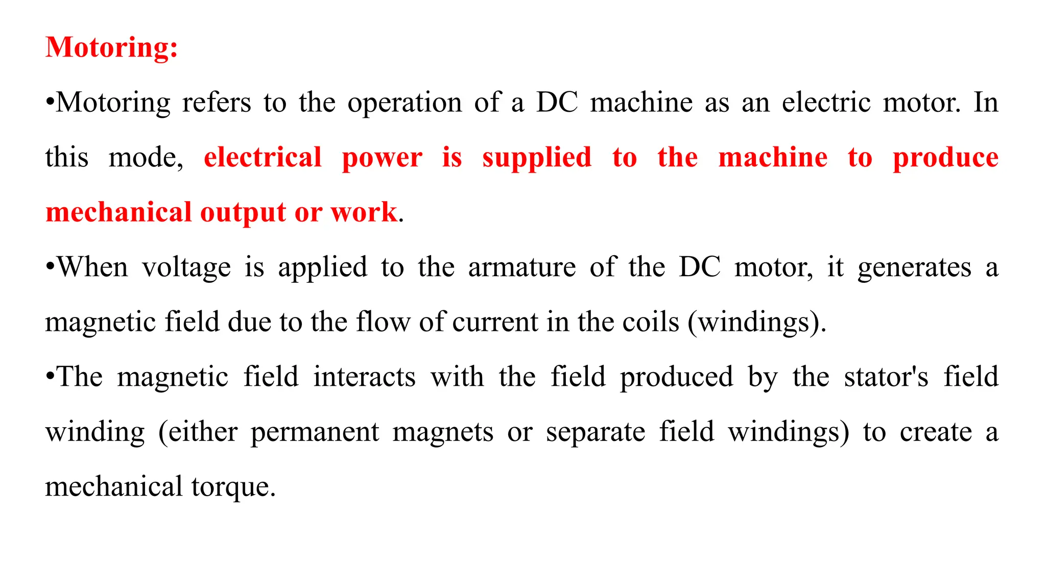 DC MACHINE-Motoring and generation, Armature circuit equation | PPTX