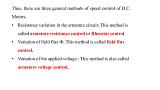 DC MACHINE-Motoring and generation, Armature circuit equation | PPTX