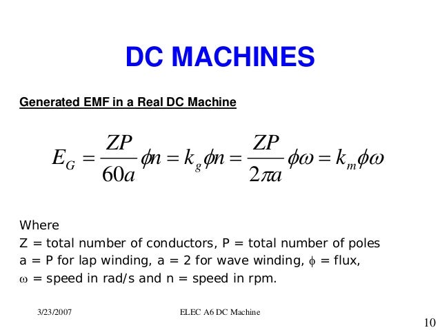 Dc machines