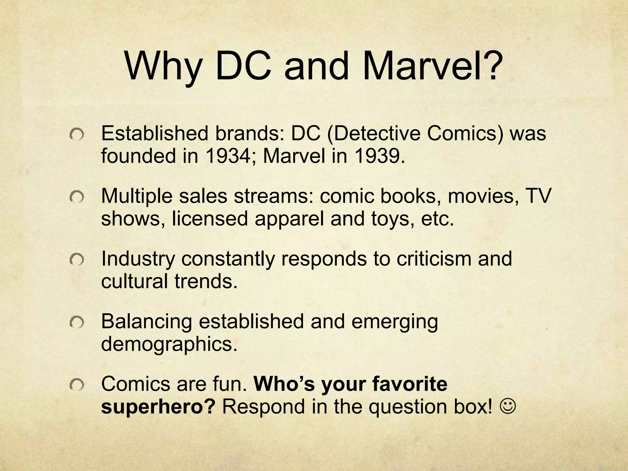 DC vs. Marvel: A Social Media Showdown | PPTX
