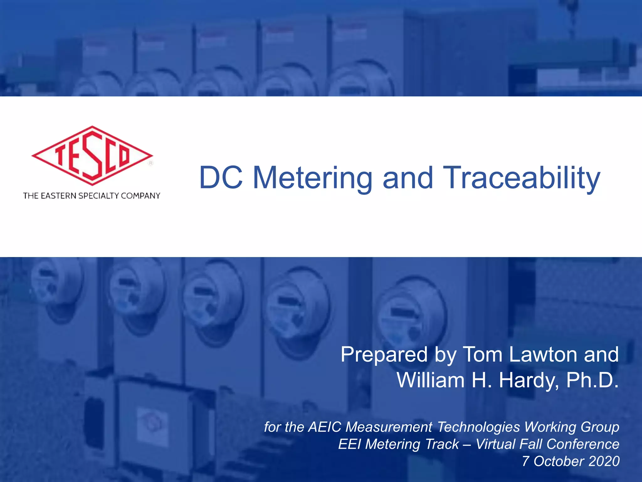 DC Metering and Traceability | PPTX