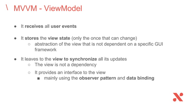 MVP vs MVVM : a fast introduction | PPTX