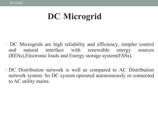 DC MICROGRID PPT.pptx | Gas and Electric | Home Utilities