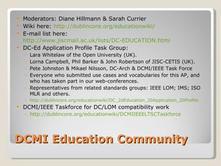 DCMI Education Community Brief Update | PPT
