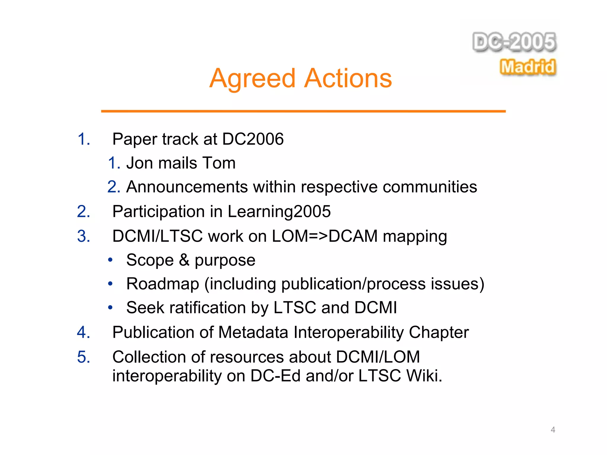 DCMI/IEEE workshop DC2005 | PPT