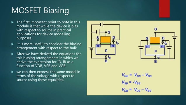 Dc model of a large uniformly doped bulk MOSFET - lecture 46 | PPT