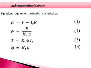Dc motor- load characteristics | PPTX