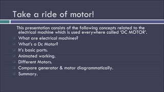 Dc motor prasad 55 | PPT