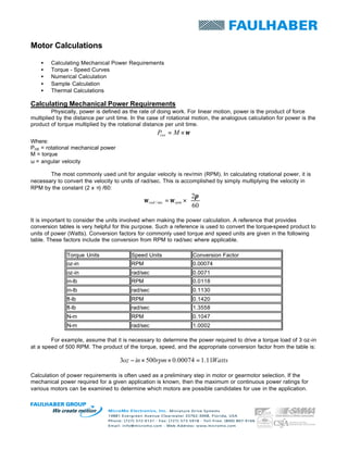 Dc motor calculations | PDF