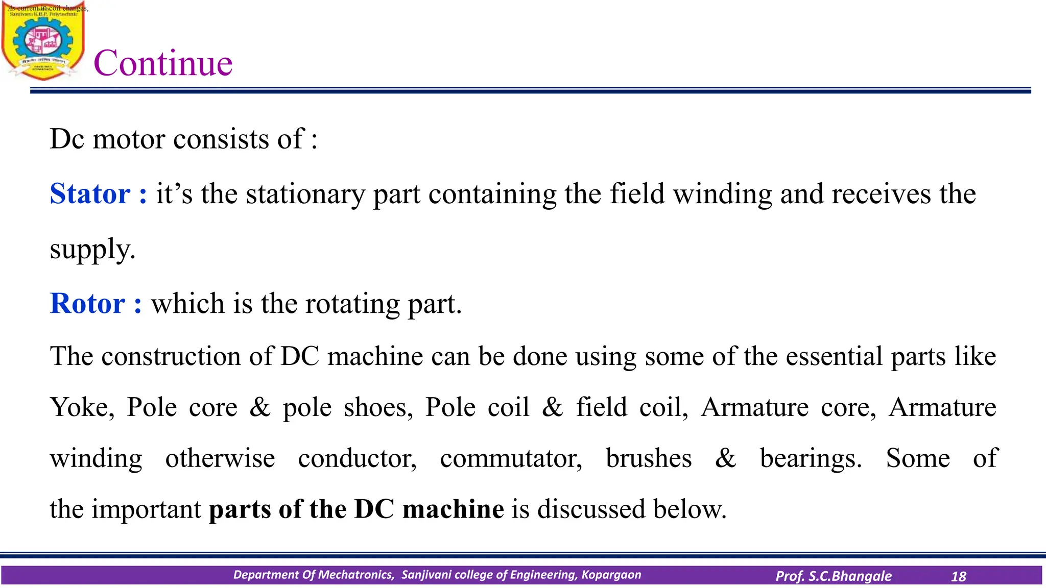 DC motor construction & principle of operation.ppt