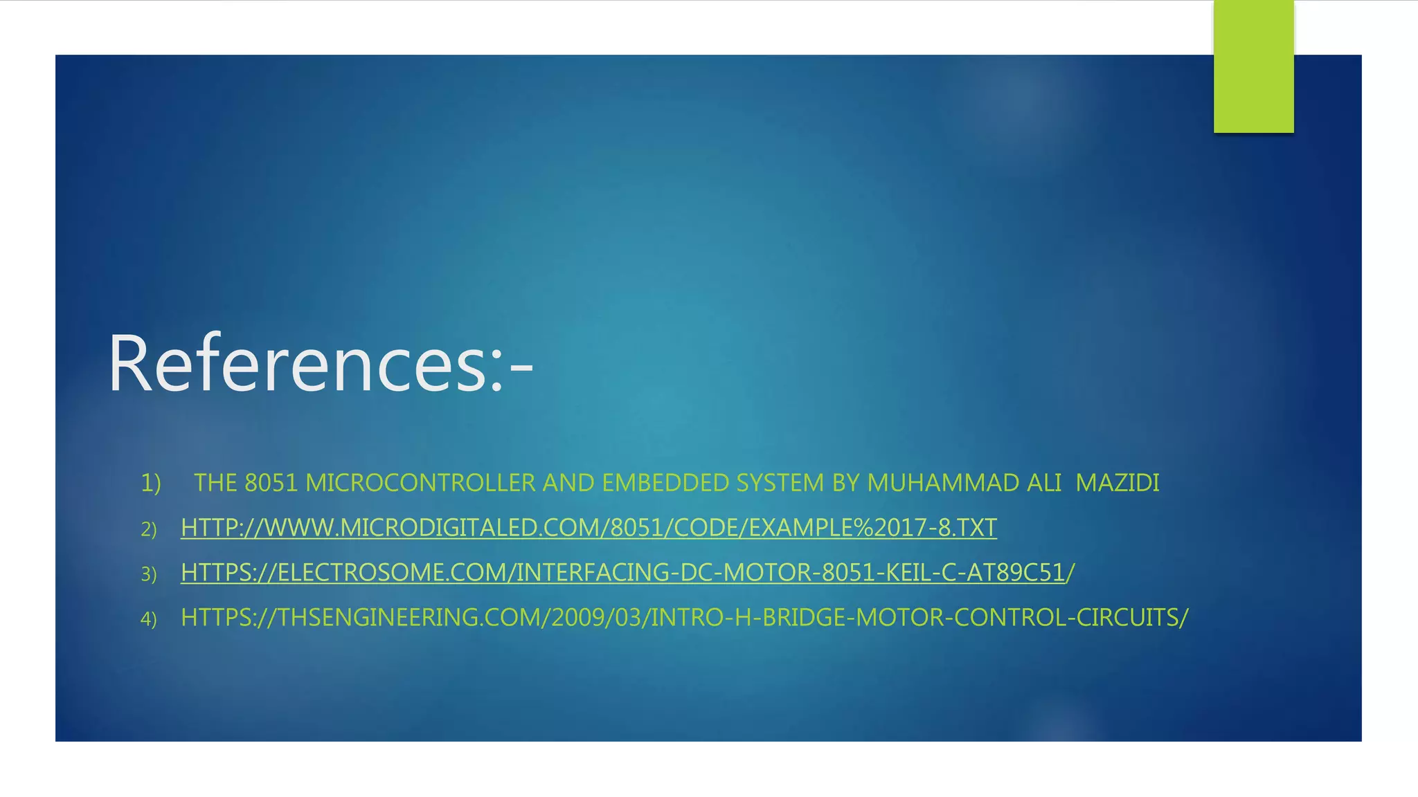 DC Motor Direction Control Using 8051 C Program | PPTX