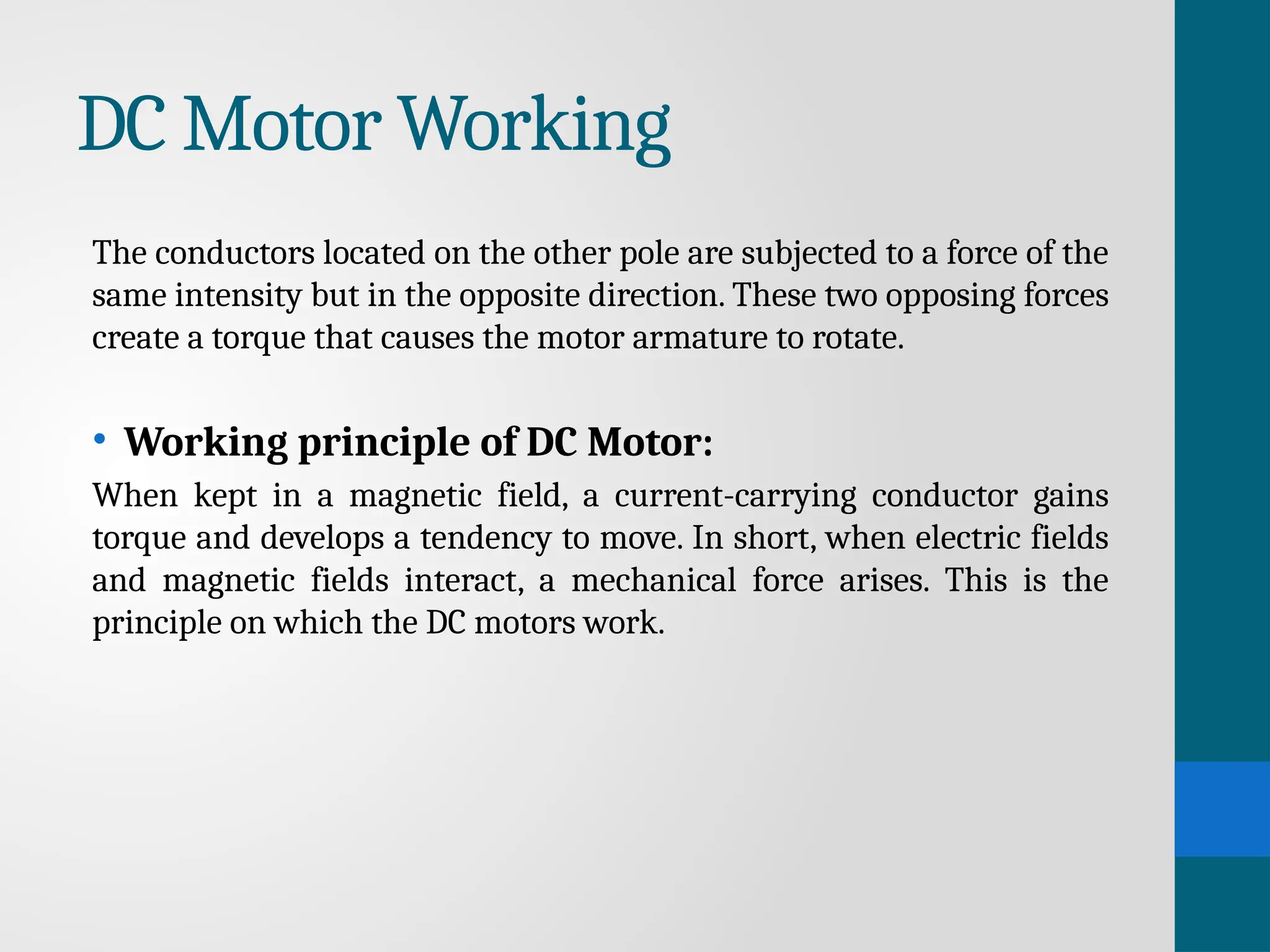 DC Motor electrical technology electrical engineering | PPTX