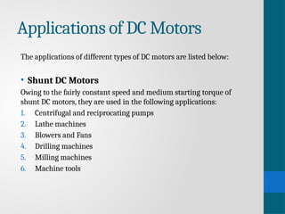 DC Motor electrical technology electrical engineering | PPT