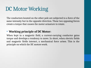 DC Motor electrical technology electrical engineering | PPT
