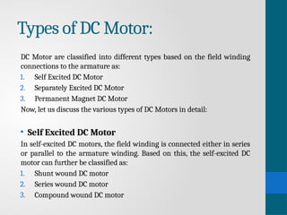 DC Motor electrical technology electrical engineering | PPT