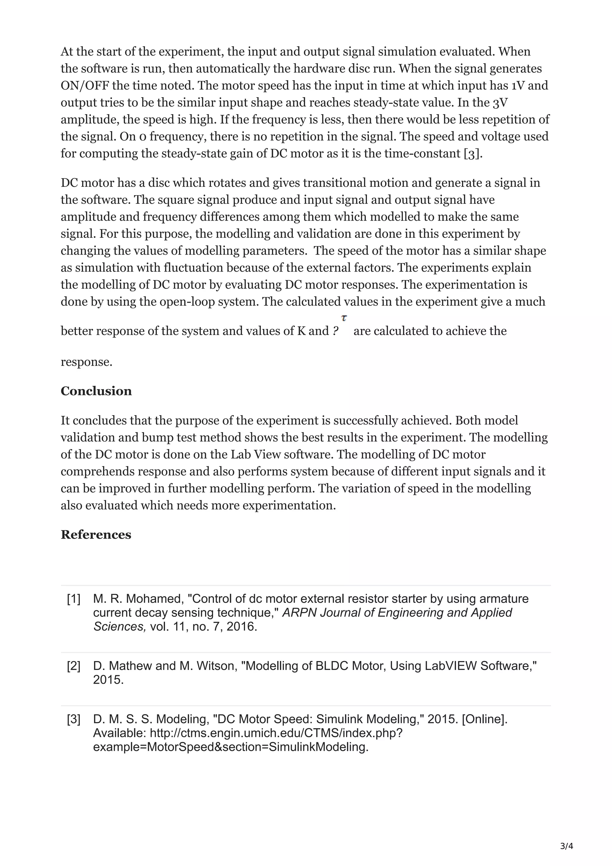Dc motor modelling lab report | PDF | Physics | Science