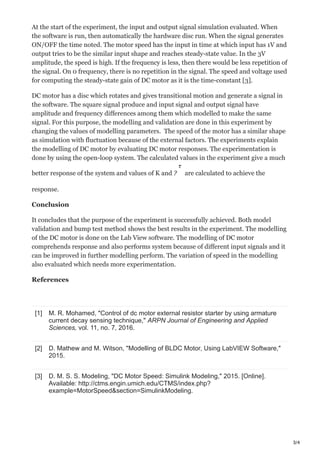 Dc motor modelling lab report | PDF