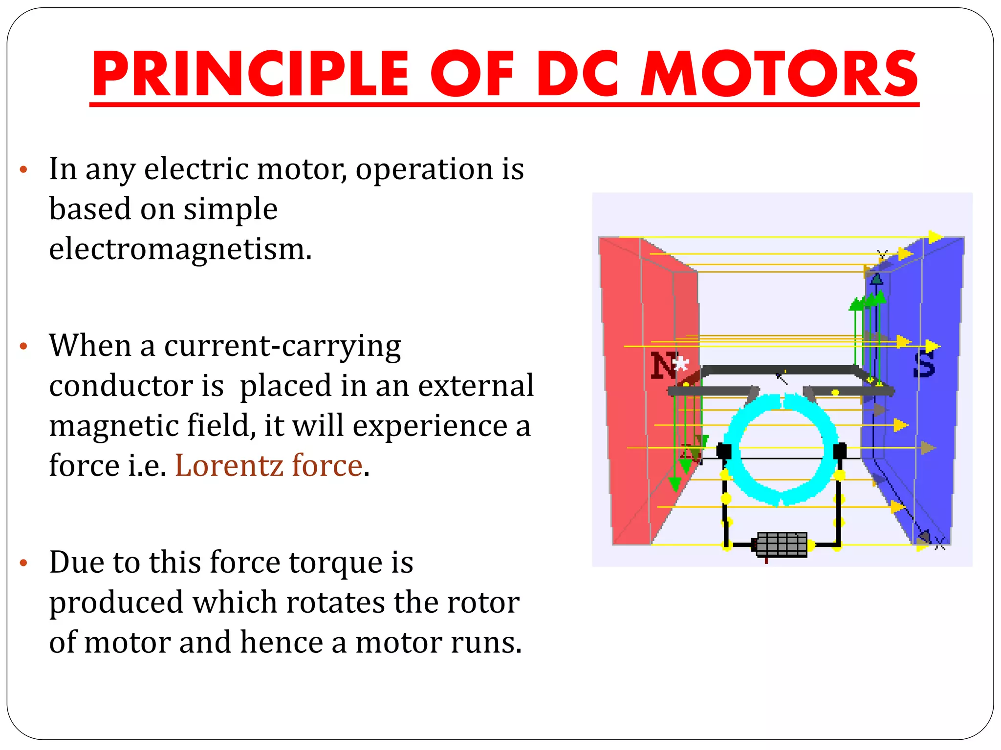 Dc motors and its types | PPTX