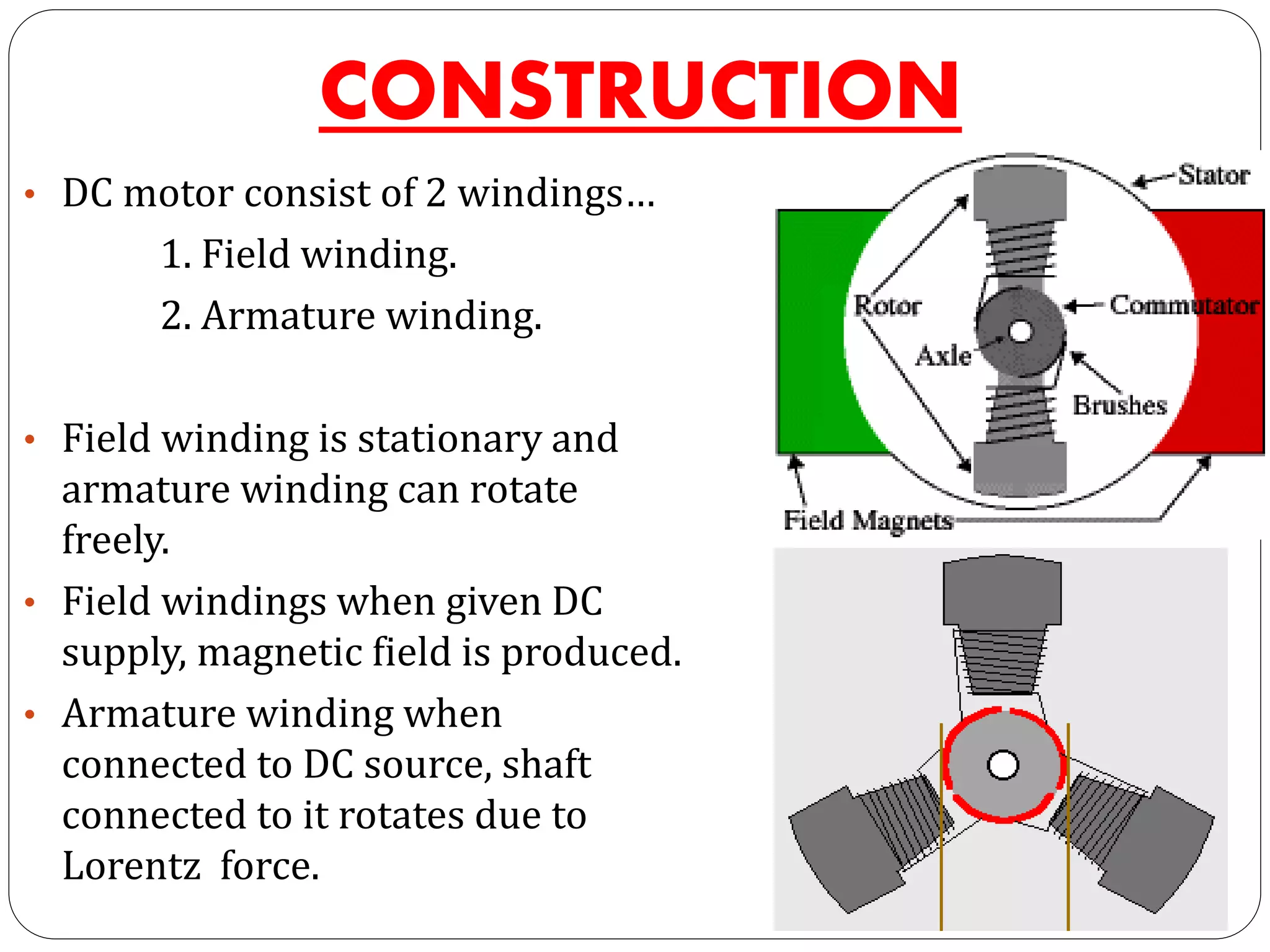 Dc motors and its types | PPTX