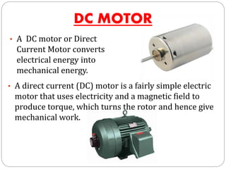 Dc motors and its types | PPTX