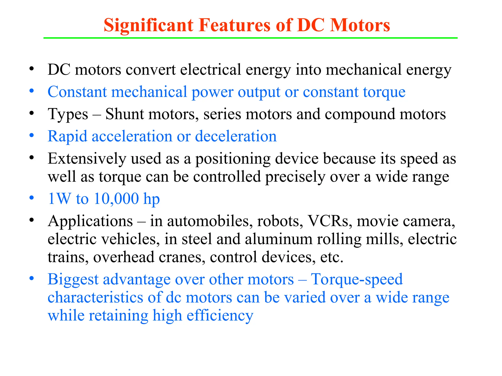 DC motor equipment with diagram and speed | PPT