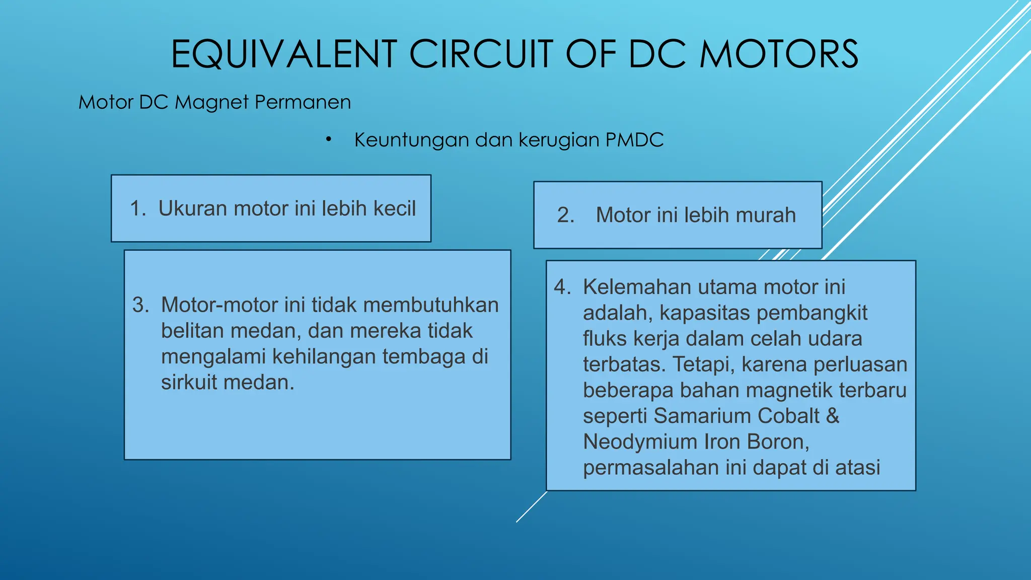 dc motor dengan equivalent circuit magnet | PPTX