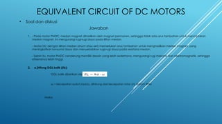 dc motor dengan equivalent circuit magnet | PPTX