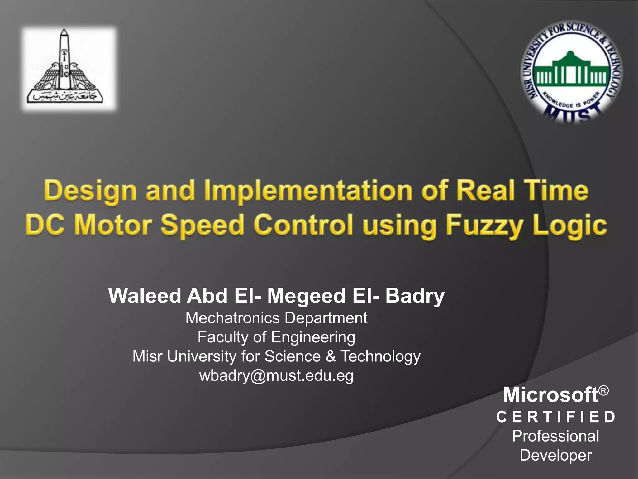 Dc motor speed control | PPTX