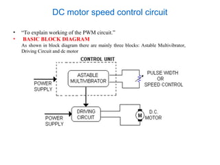 Dc motor speed controller by pwm technique | PPT