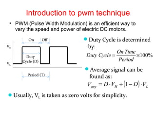 Dc motor speed controller by pwm technique