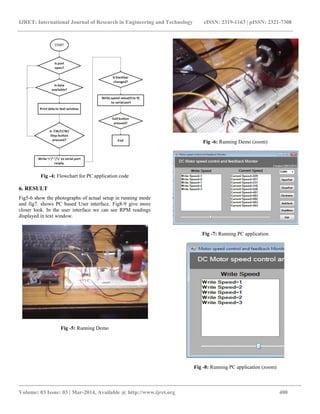 Dc motor speed control with feedback monitor based on c# application | PDF