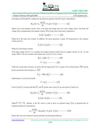 Dc motor speed control with the presence of input disturbance using neural network based model ...