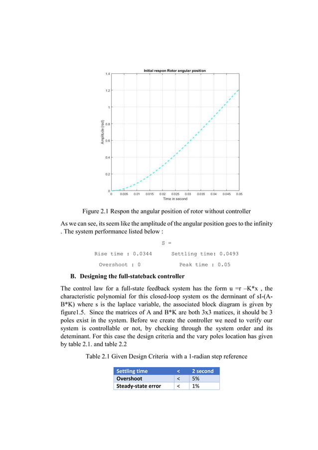 Dc Motor Modelling And Design Fullstate Feedback Controller Pdf