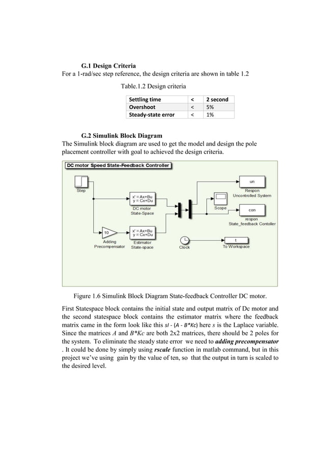 DC Motor Modelling & Design Fullstate Feedback Controller | PDF