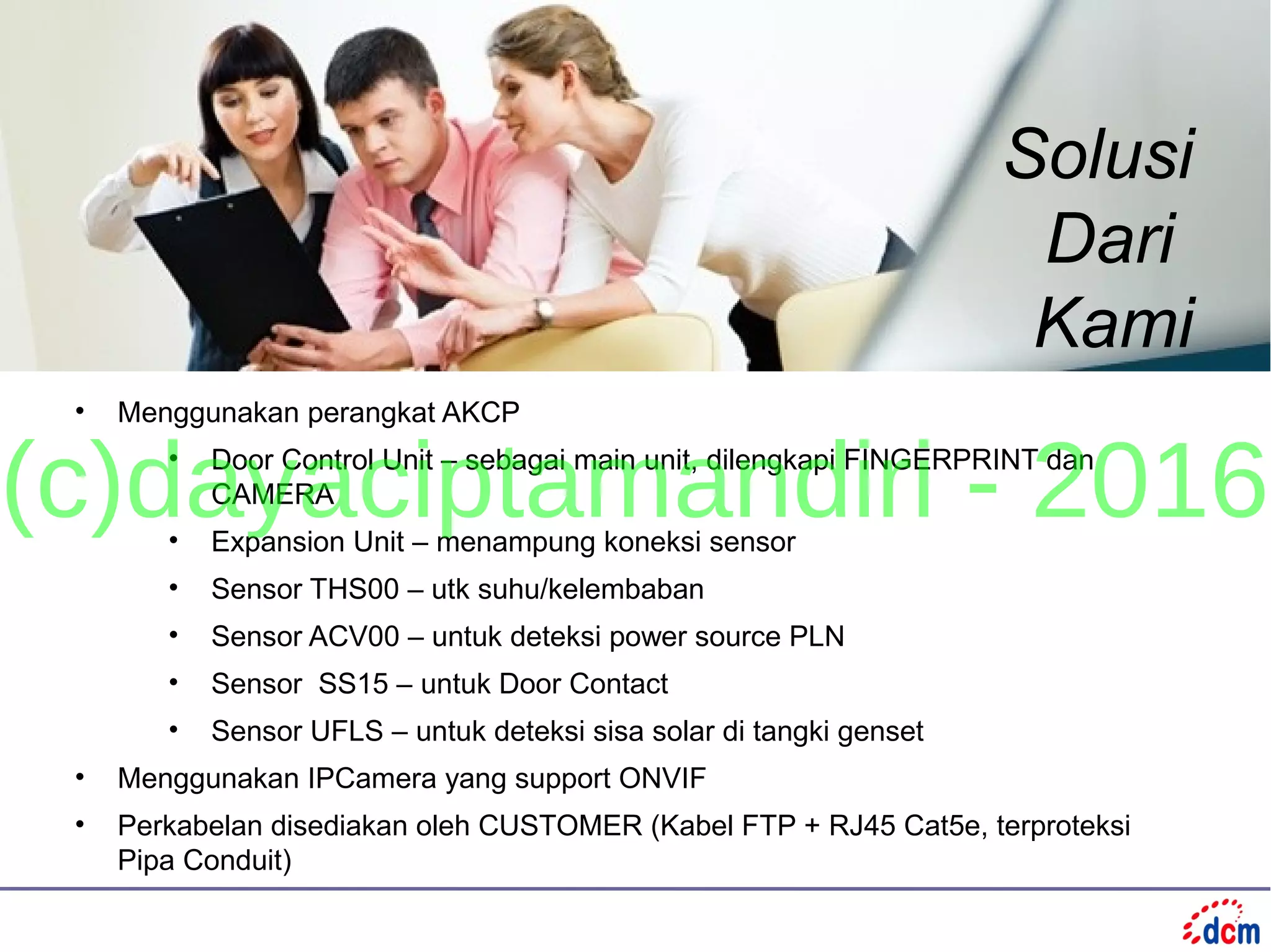 Dcms solution for shelter monitoring | PDF