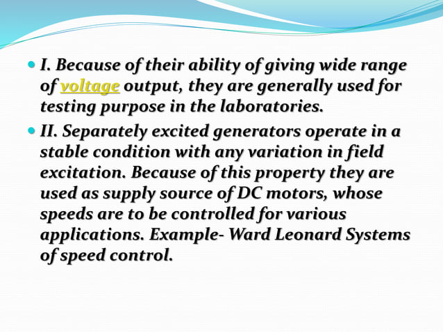 Application of different types of dc generator and dc motor | PPTX ...