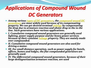 Application of different types of dc generator and dc motor | PPTX