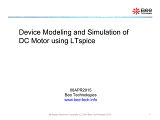 Device Modeling and Simulation of DC Motor using LTspice | PPT