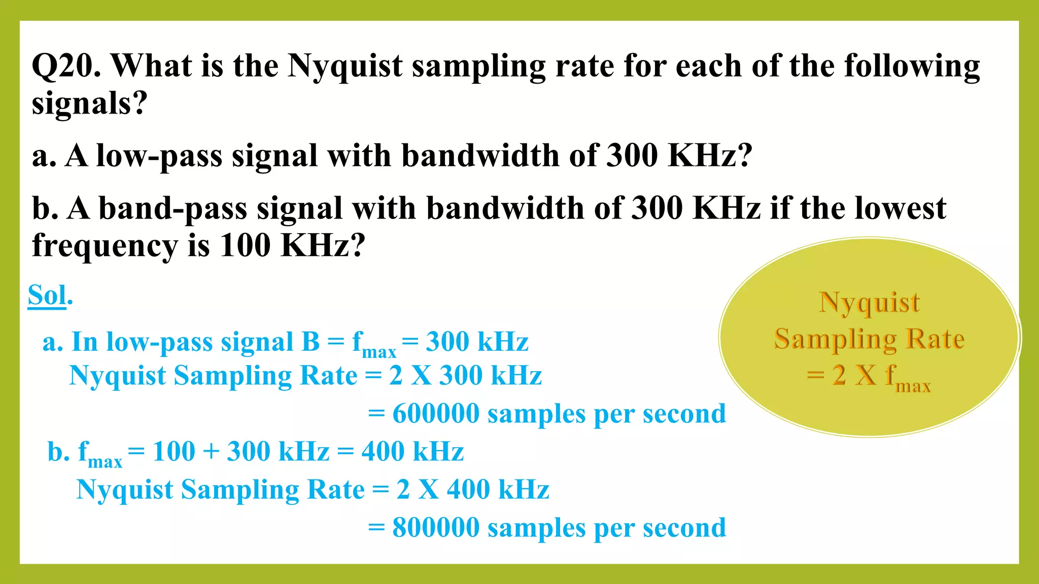 Physical Layer Numericals - Data Communication & Networking | PDF