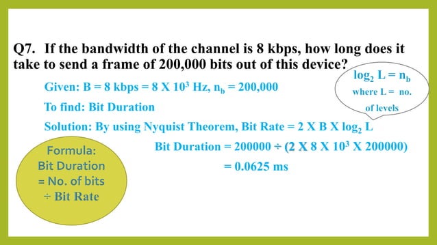 Physical Layer Numericals - Data Communication & Networking | PDF ...